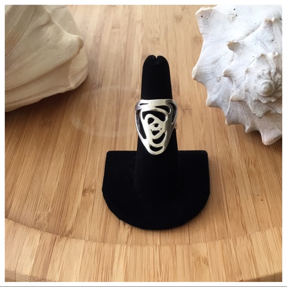Vintage | Jewelry | Vintage Sterling Silver Abstract Ring 75 | Poshmark